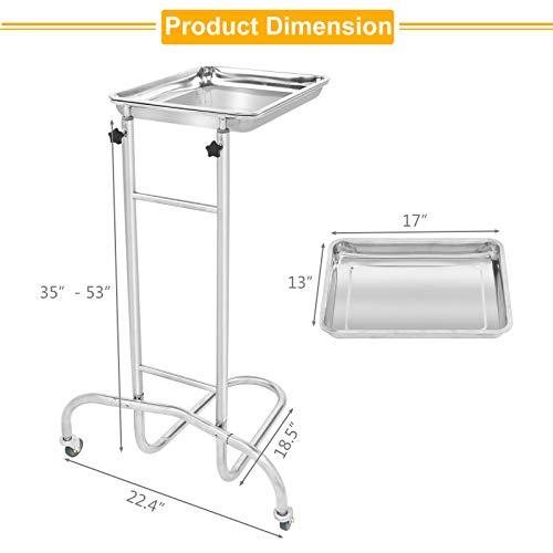 OMECAL Mayo Instrument Stand with Removable Tray OMECAL