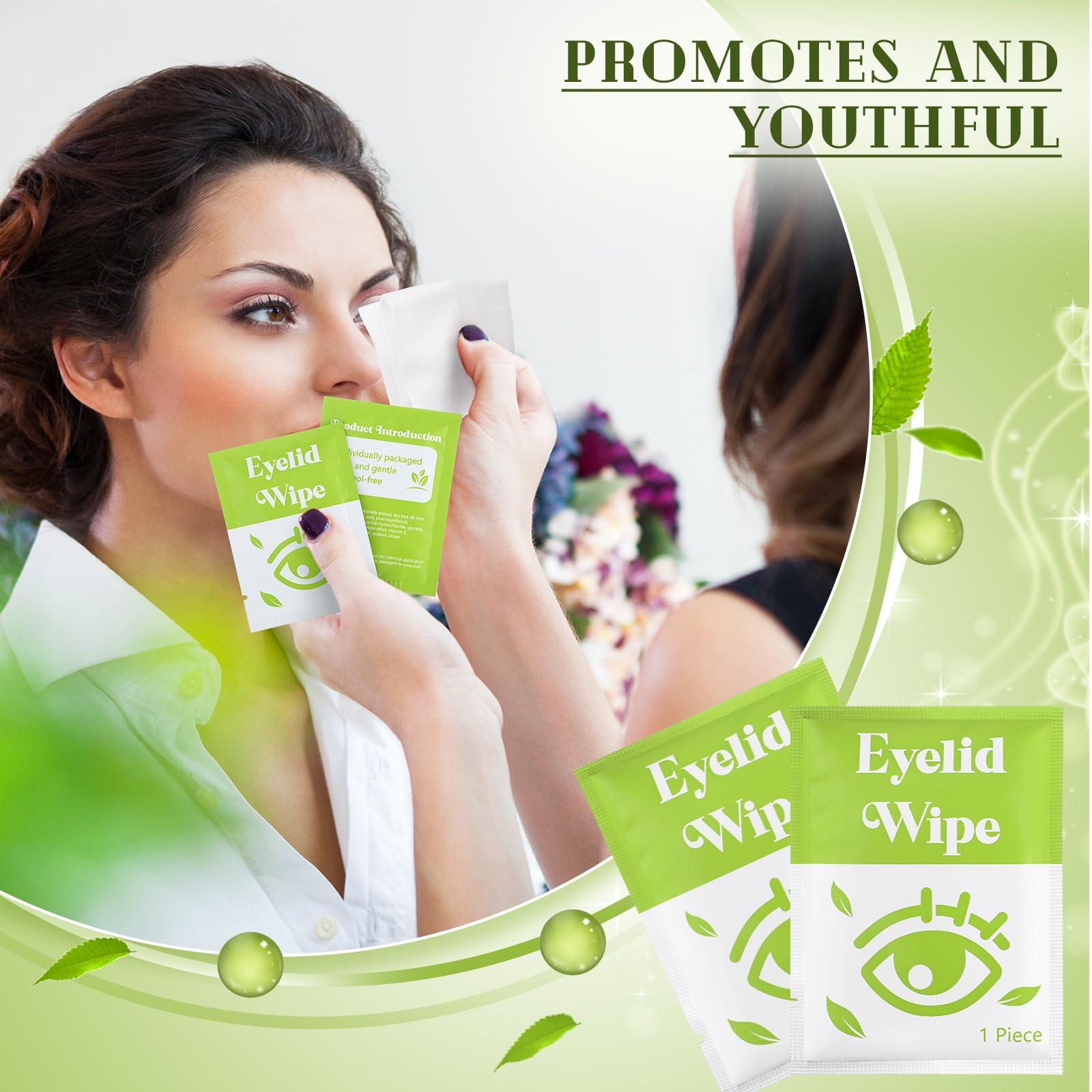 Timgle 200 Pcs Tea Tree Eyelid Wipes Individually Timgle