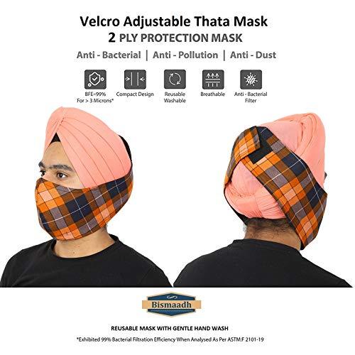 BISMAADH Turban Mask Reversible Double Side 100% Pure Cotton Print ...