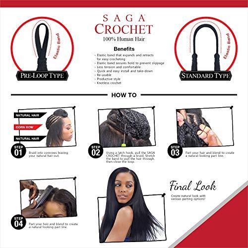 Saga Human Hair Crochet Braids Pre Loop Type Super SAGA